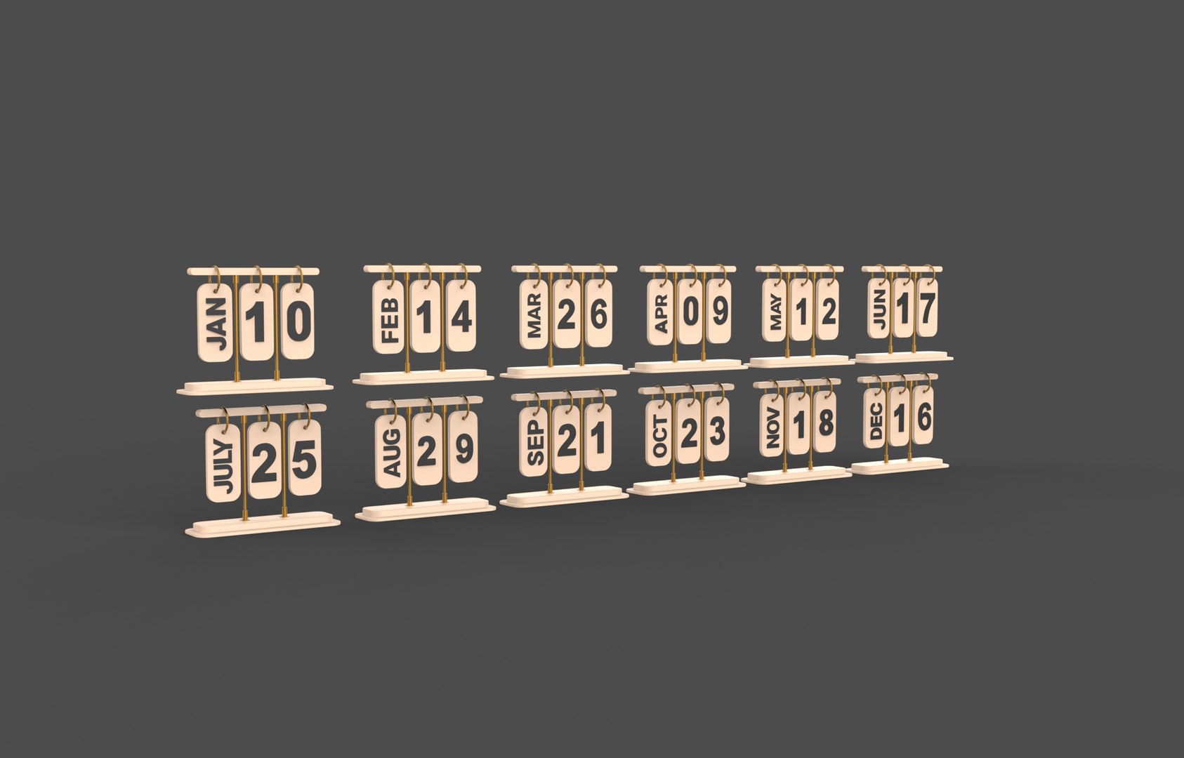 3D Desk Calendar 3d Model 3D Model - TurboSquid 2336336