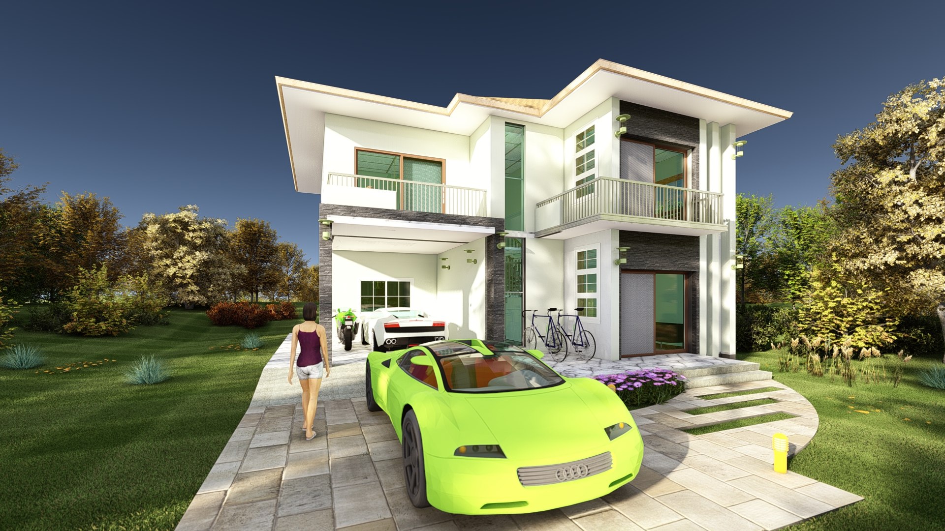 3D Model Modern House - TurboSquid 2124320