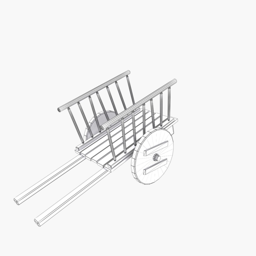 3ds max medieval hay cart