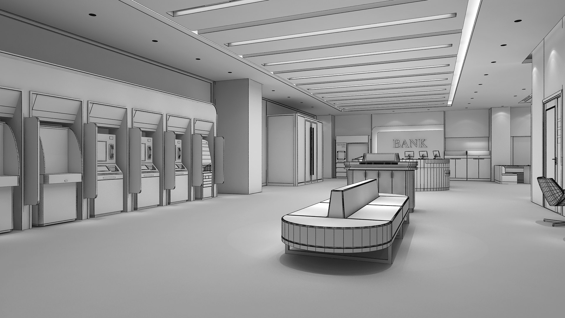 Bank Lobby 02 3D Model - TurboSquid 2095738