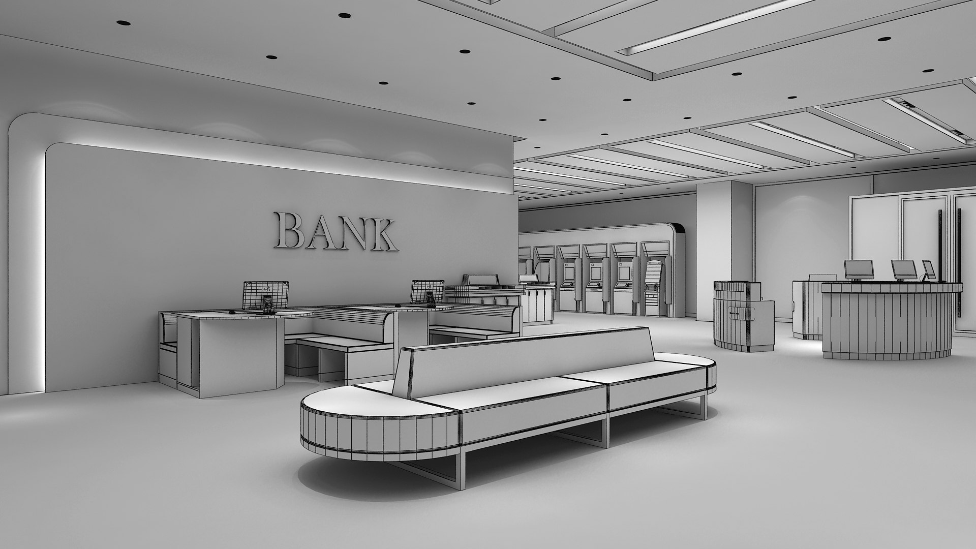Bank Lobby 02 3D Model - TurboSquid 2095738