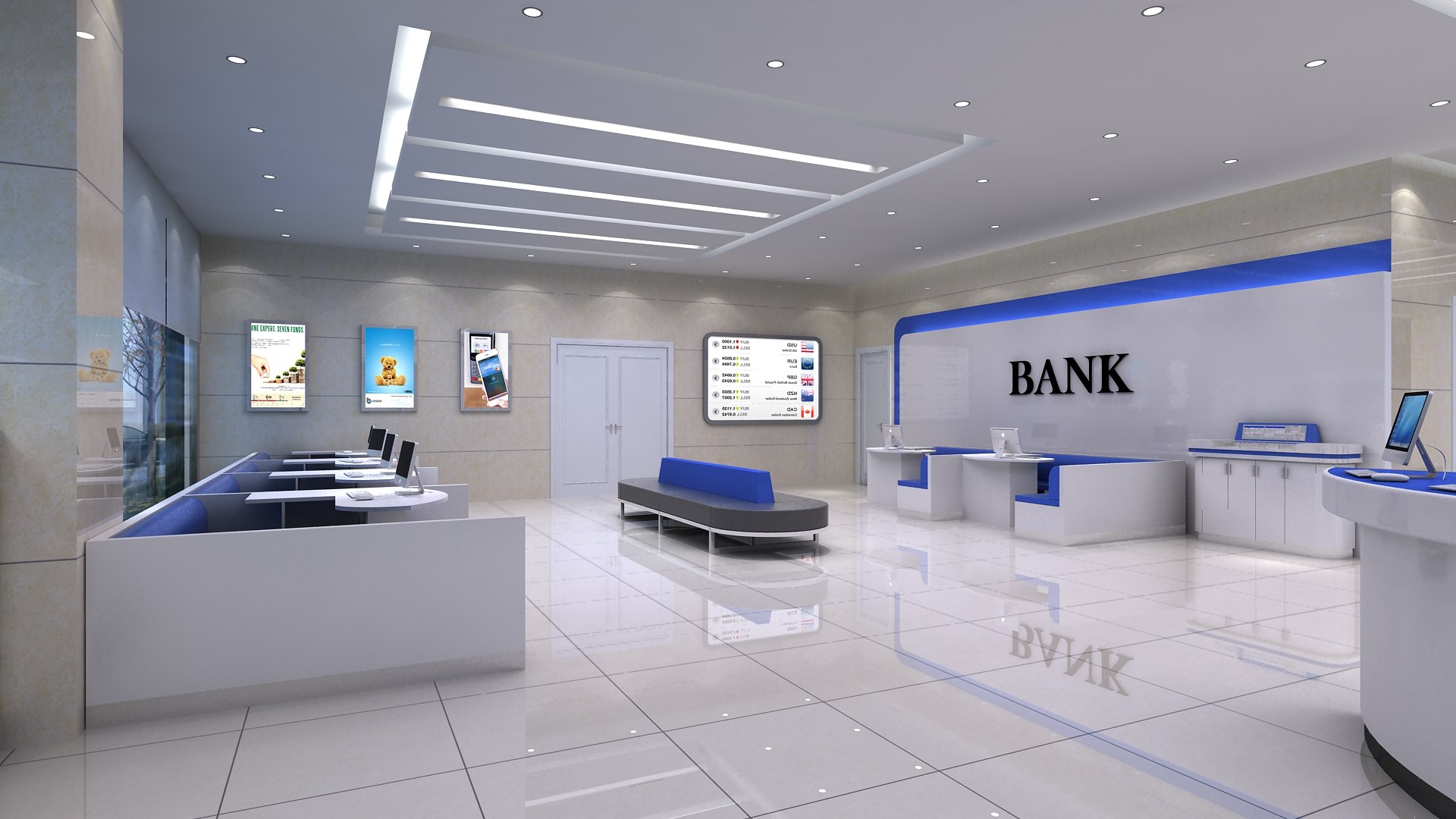 Bank Lobby 02 3D Model - TurboSquid 2095738