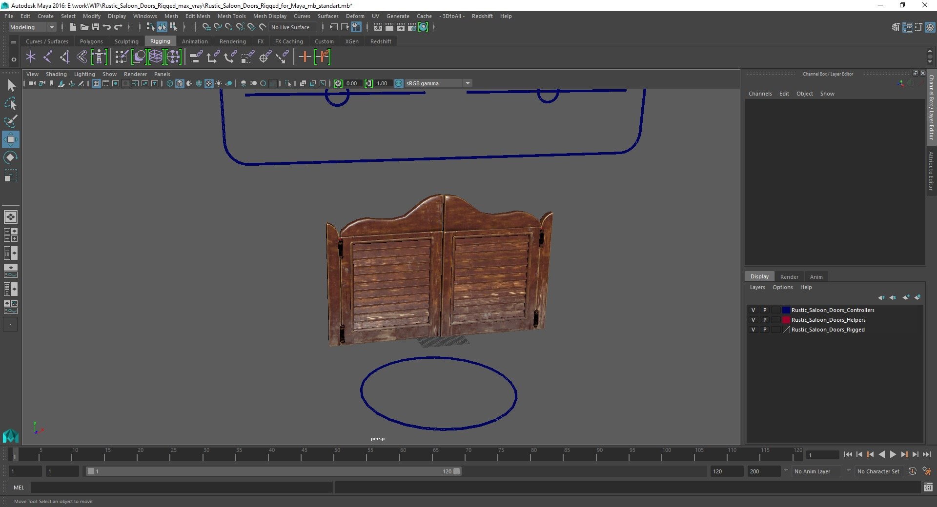3D Rustic Saloon Doors Rigged for Maya - TurboSquid 2095582