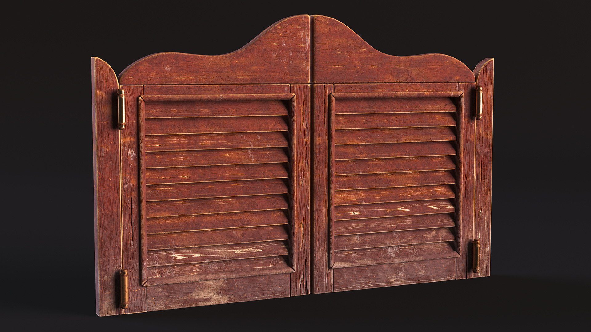3D Rustic Saloon Doors Rigged for Maya - TurboSquid 2095582