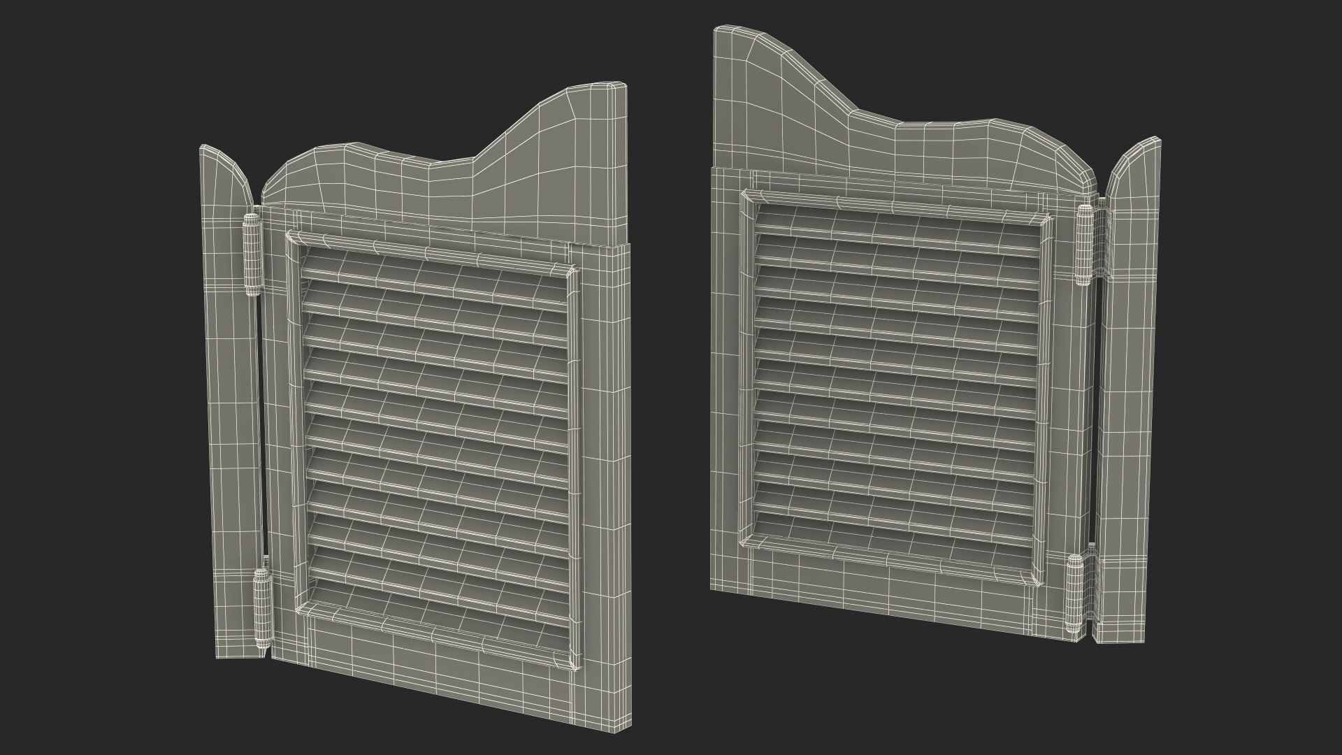 3D Rustic Saloon Doors Rigged for Maya - TurboSquid 2095582