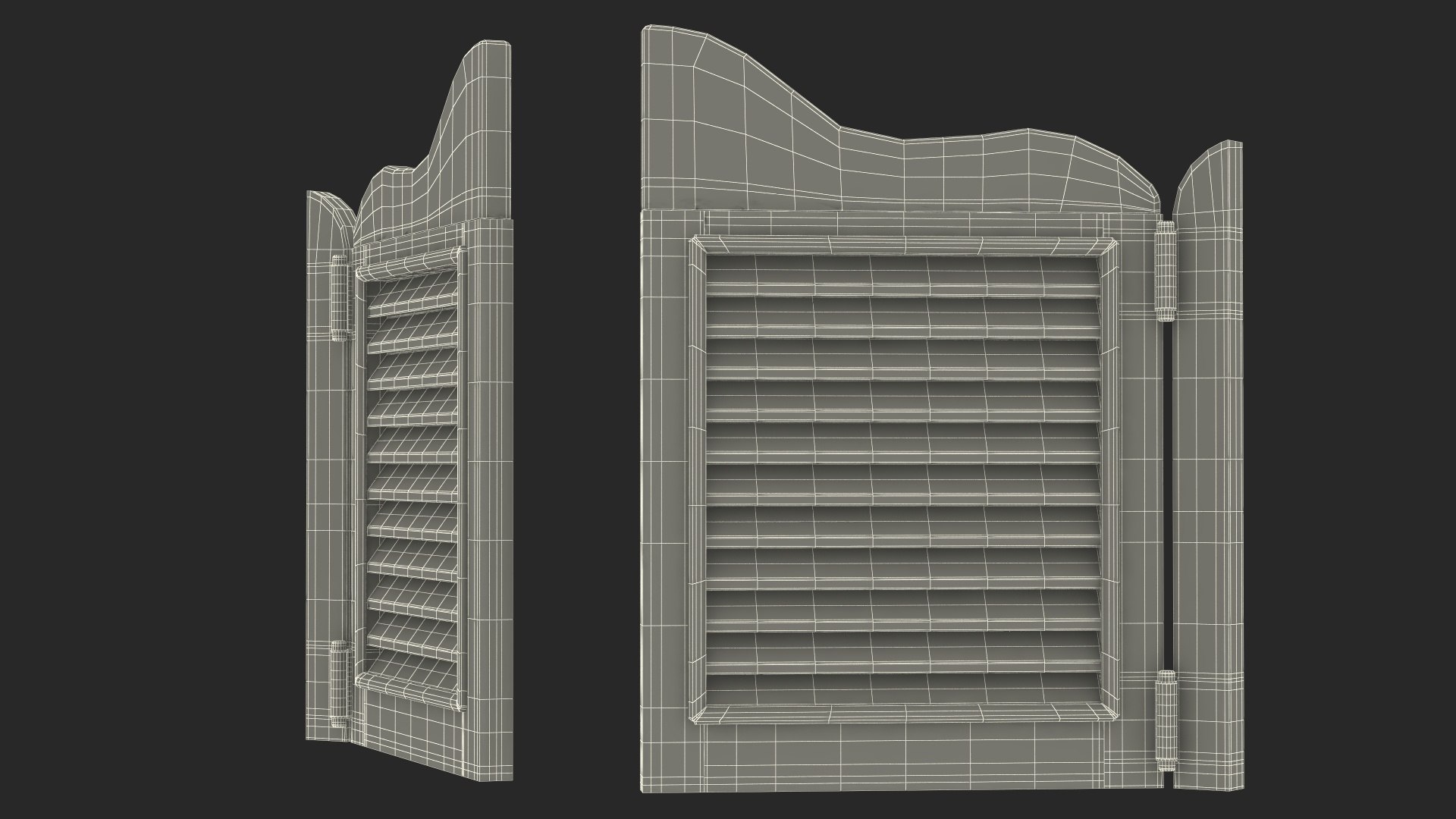 3D Rustic Saloon Doors Rigged for Maya - TurboSquid 2095582