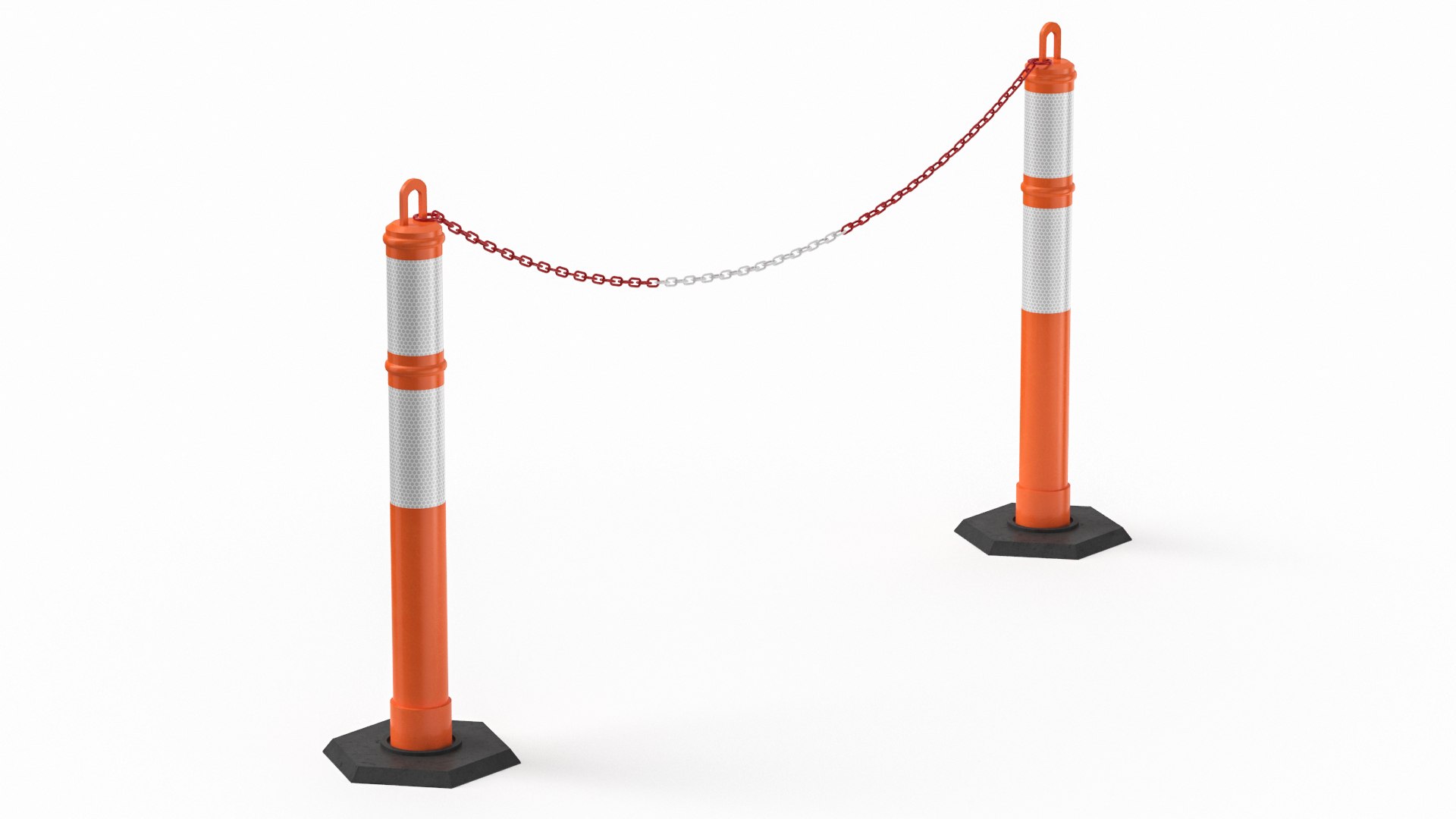 Delineator Posts With Chain 01 3D Model - TurboSquid 2047822