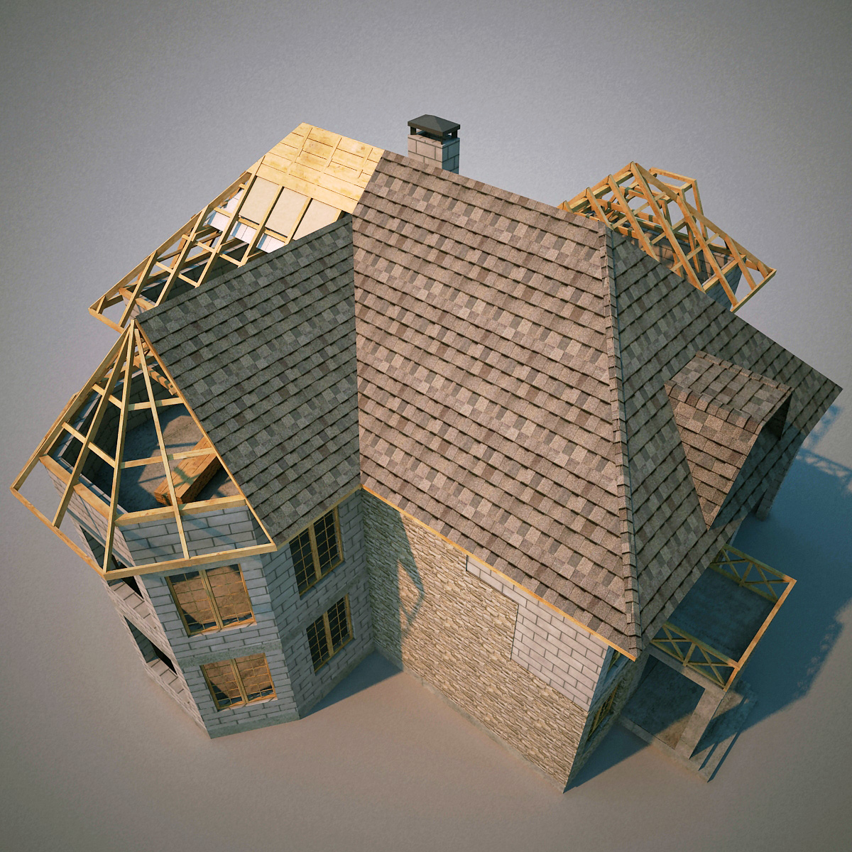 c4d house construction v2