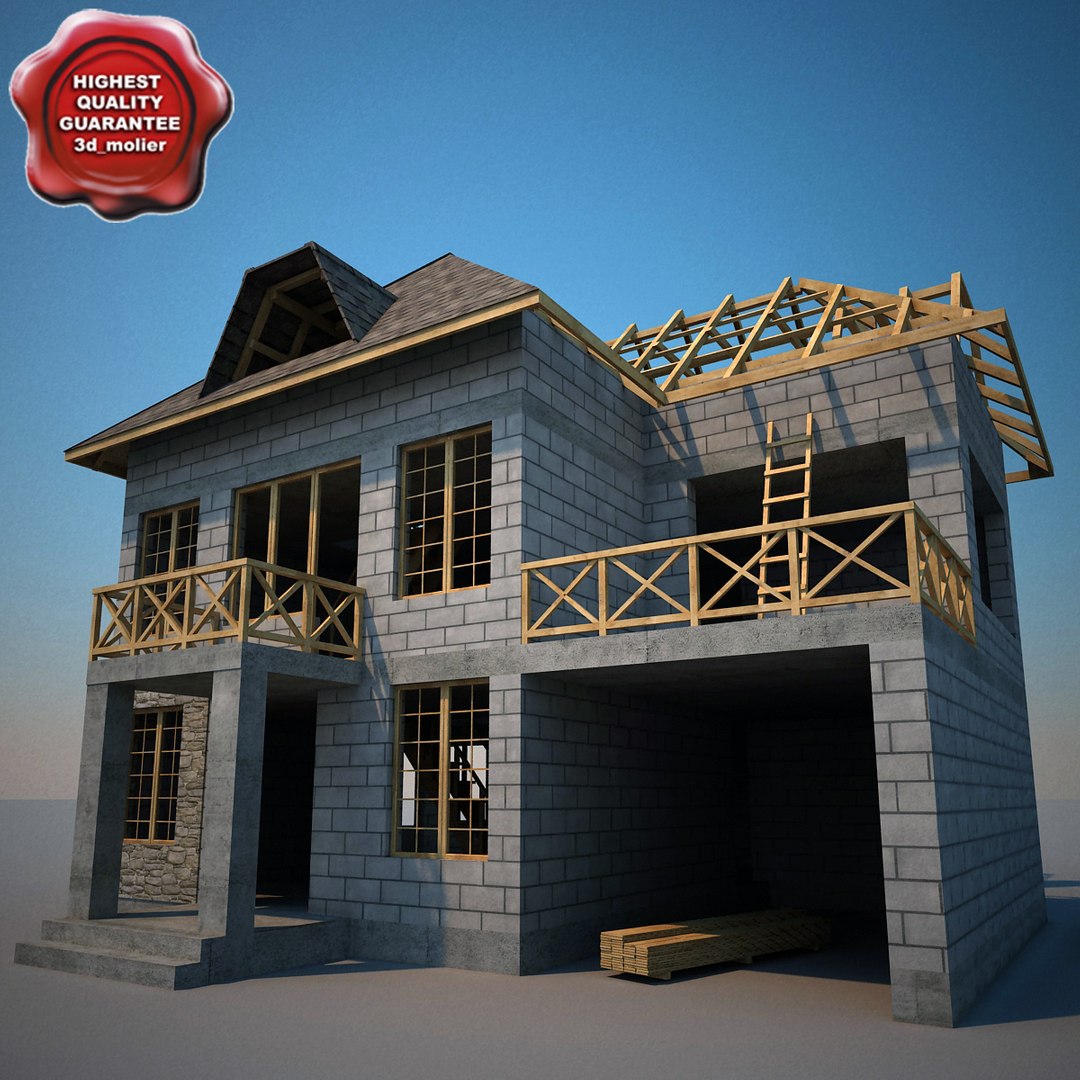 c4d house construction v2