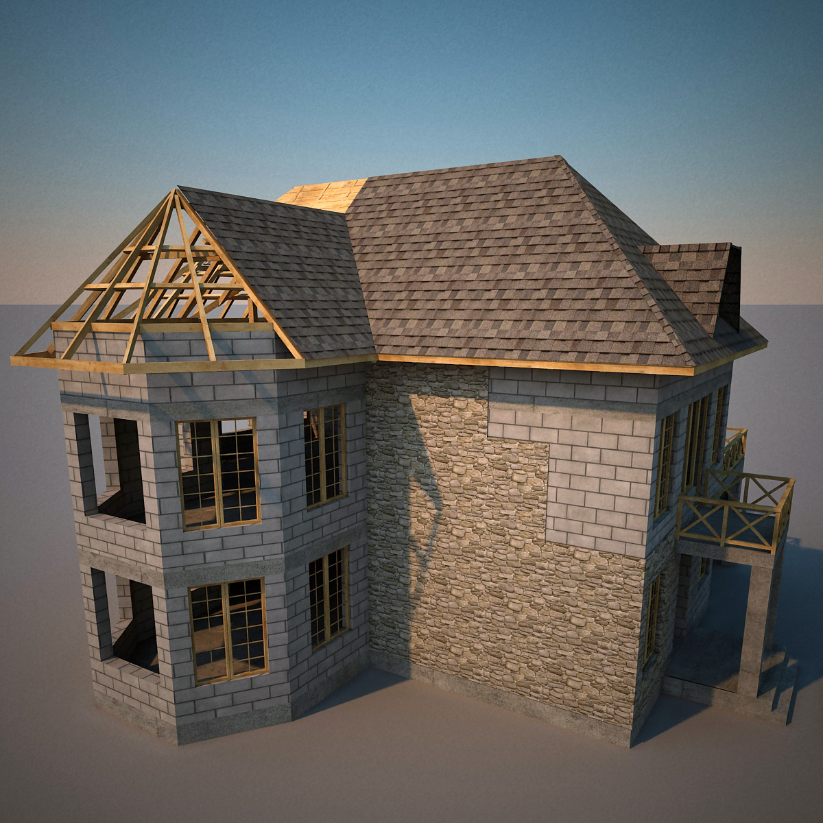 c4d house construction v2