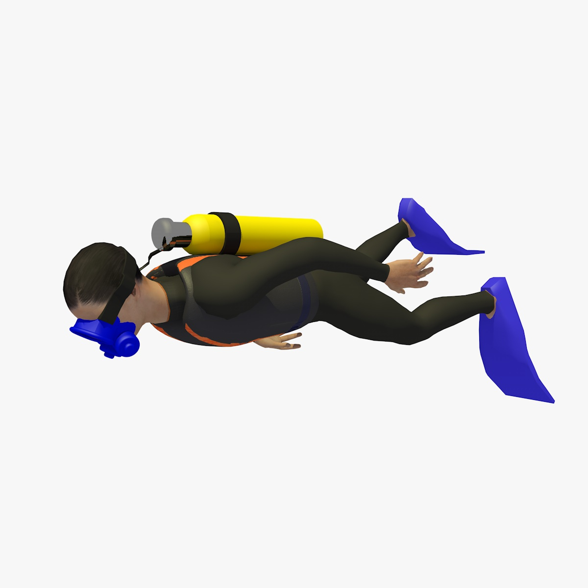 3D diver swimming person animation model - TurboSquid 1257975
