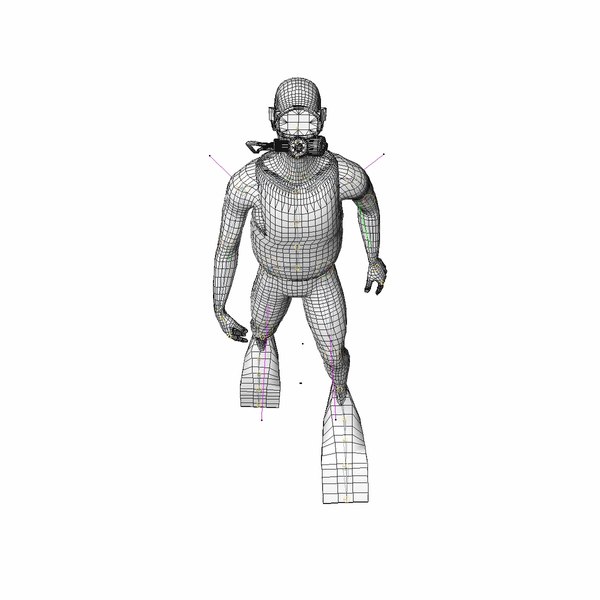 3D diver swimming person animation model - TurboSquid 1257975
