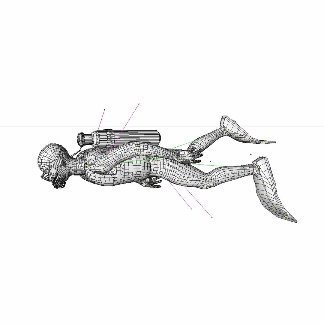3D diver swimming person animation model - TurboSquid 1257975