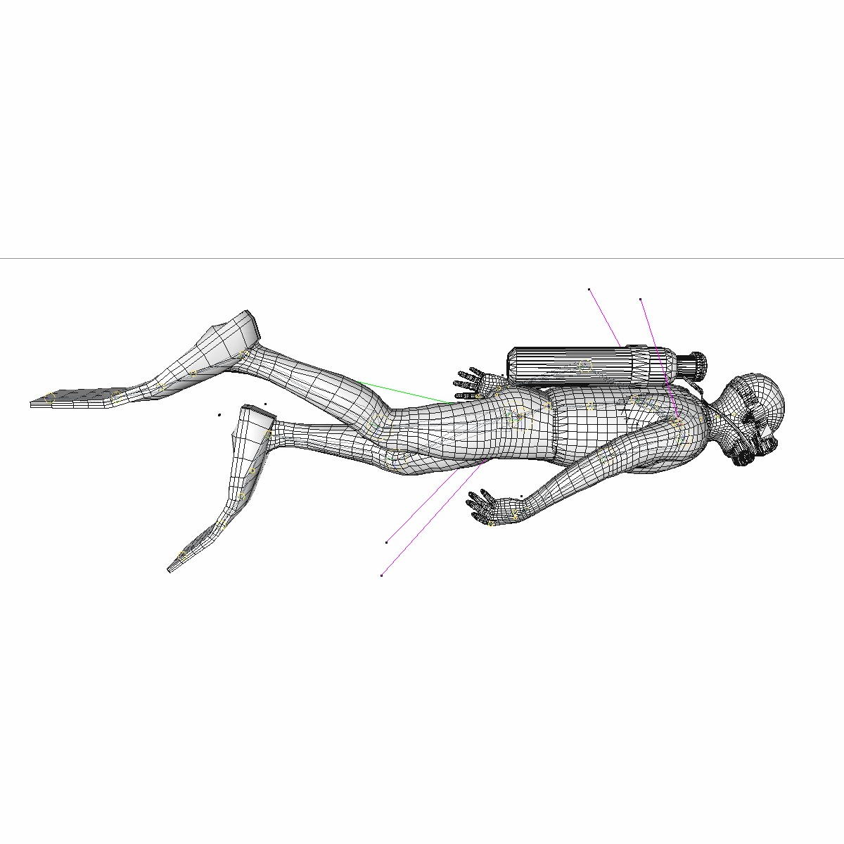 3D diver swimming person animation model - TurboSquid 1257975