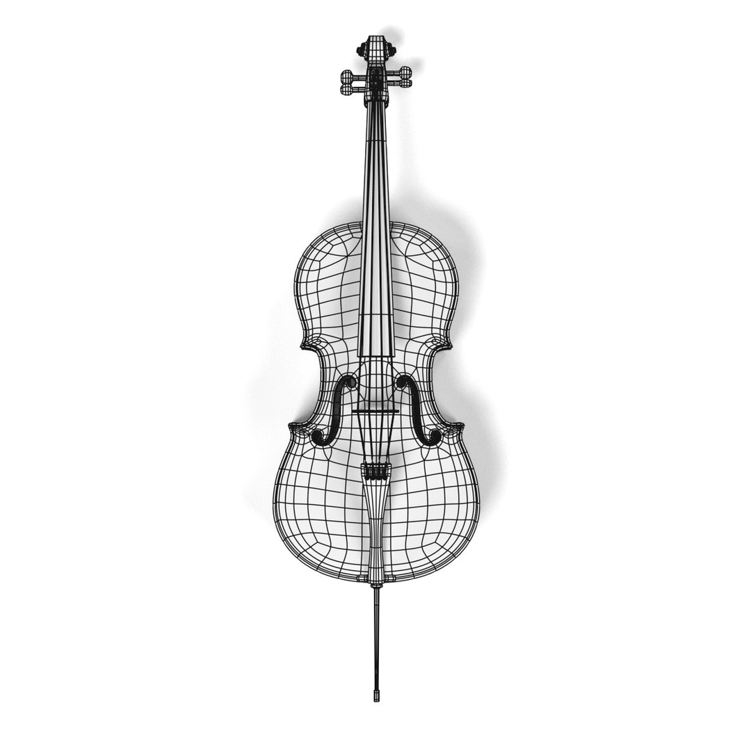 bowed strings 3d model