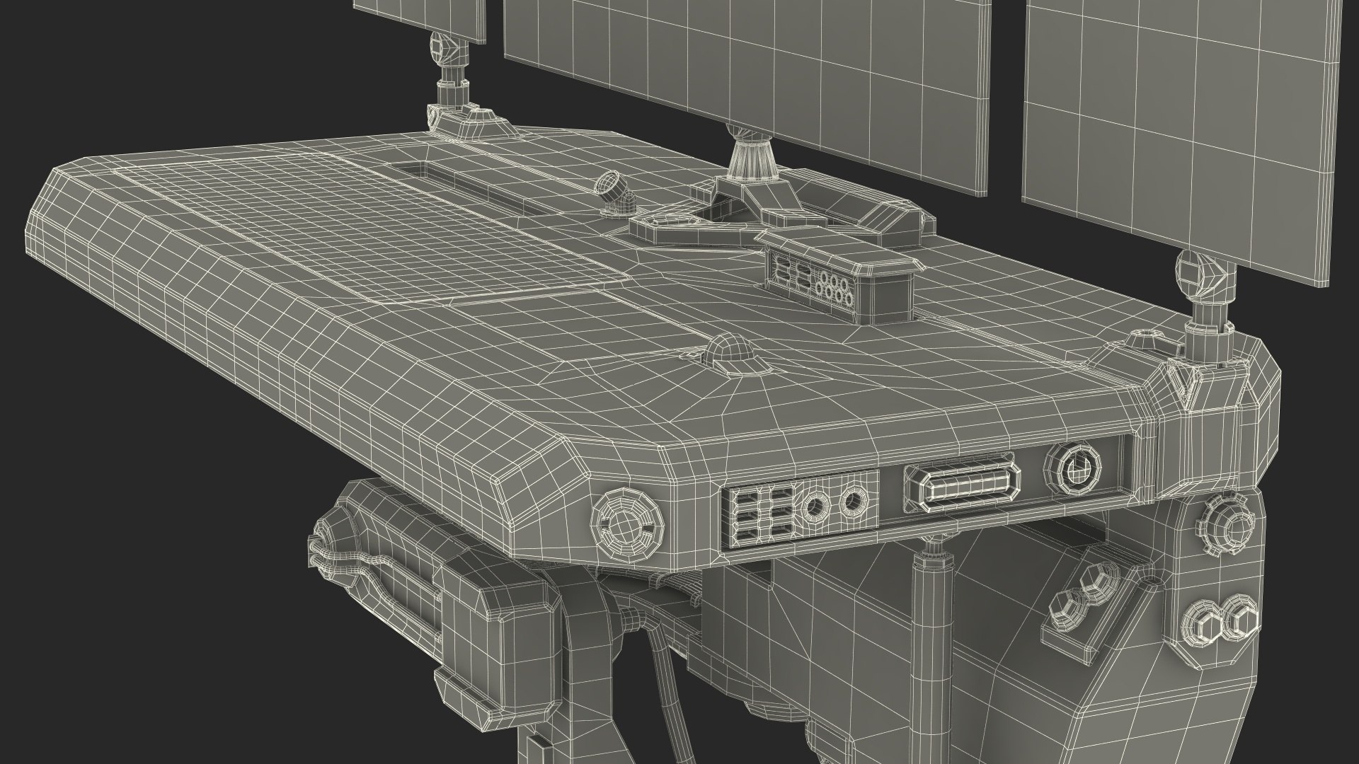 Sci-fi Three Monitor Computer 3D model - TurboSquid 2136697