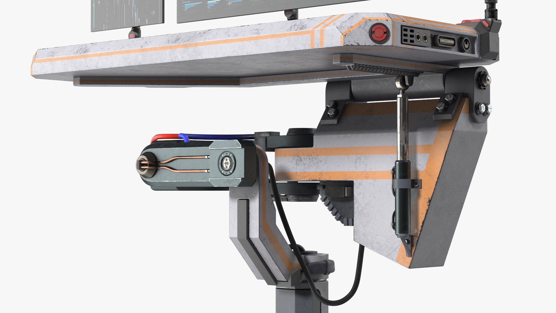 Sci-fi Three Monitor Computer 3D model - TurboSquid 2136697