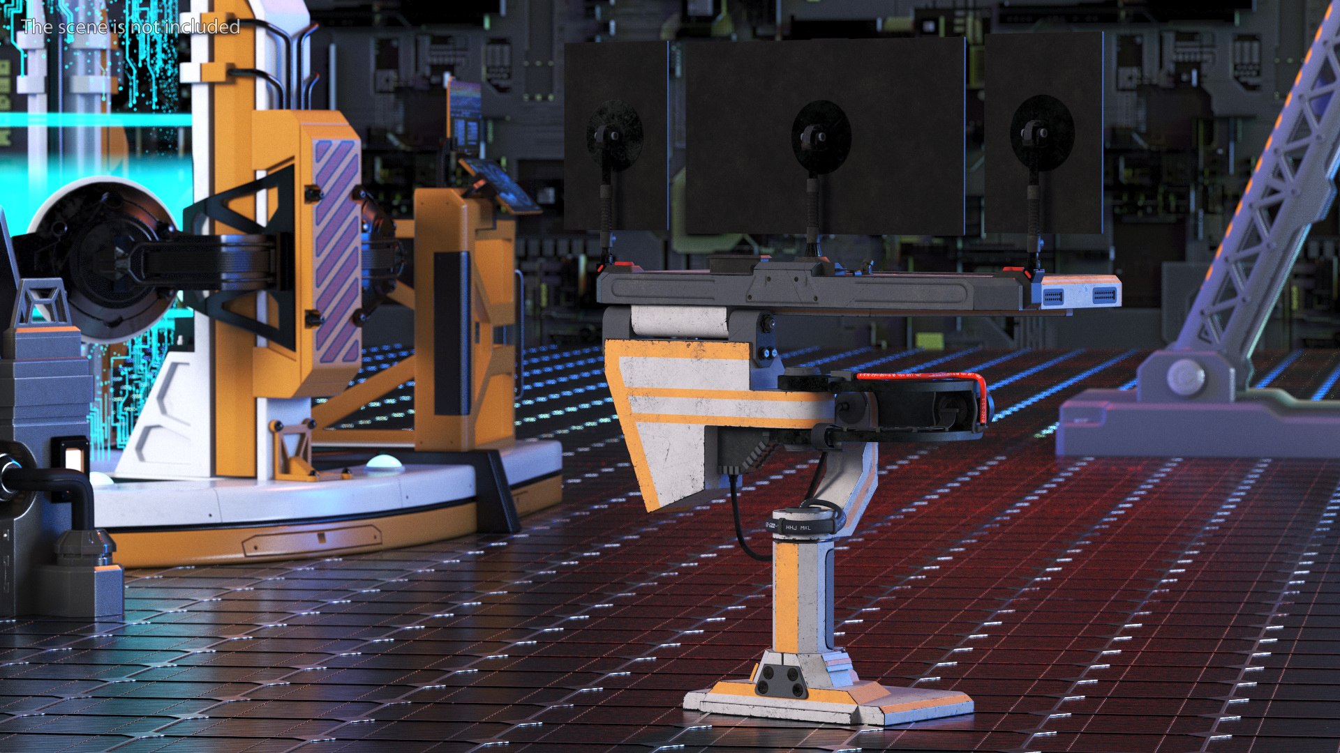 Sci-fi Three Monitor Computer 3D Model - TurboSquid 2136697