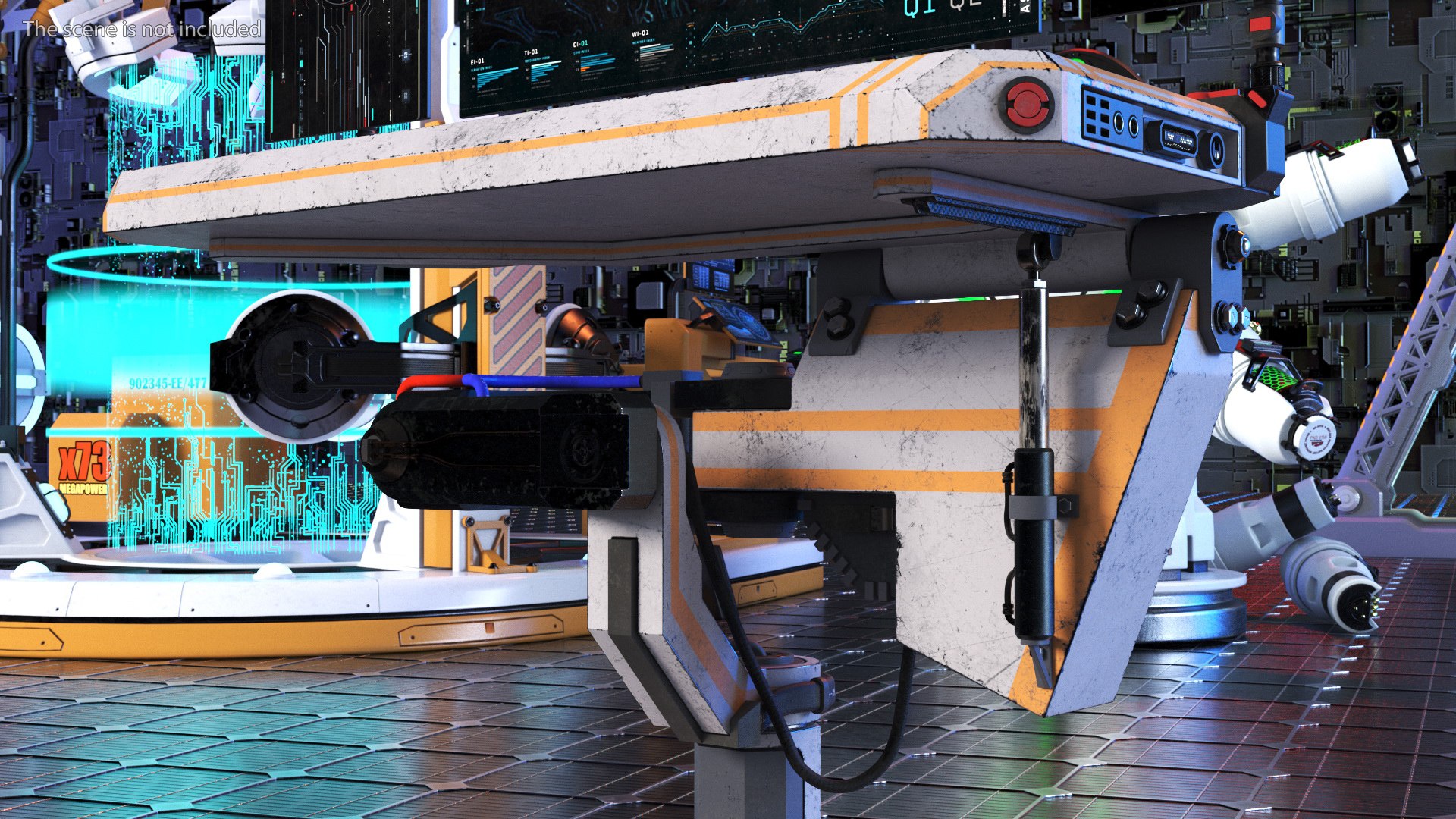 Sci-fi Three Monitor Computer 3D Model - TurboSquid 2136697