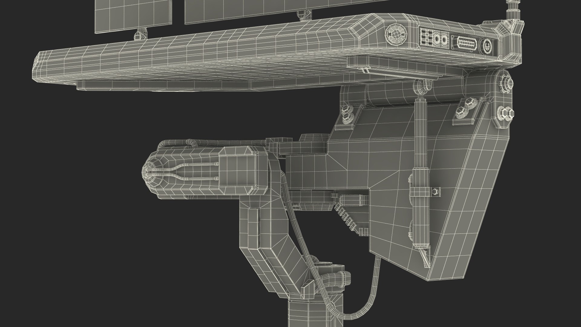Sci-fi Three Monitor Computer 3D model - TurboSquid 2136697