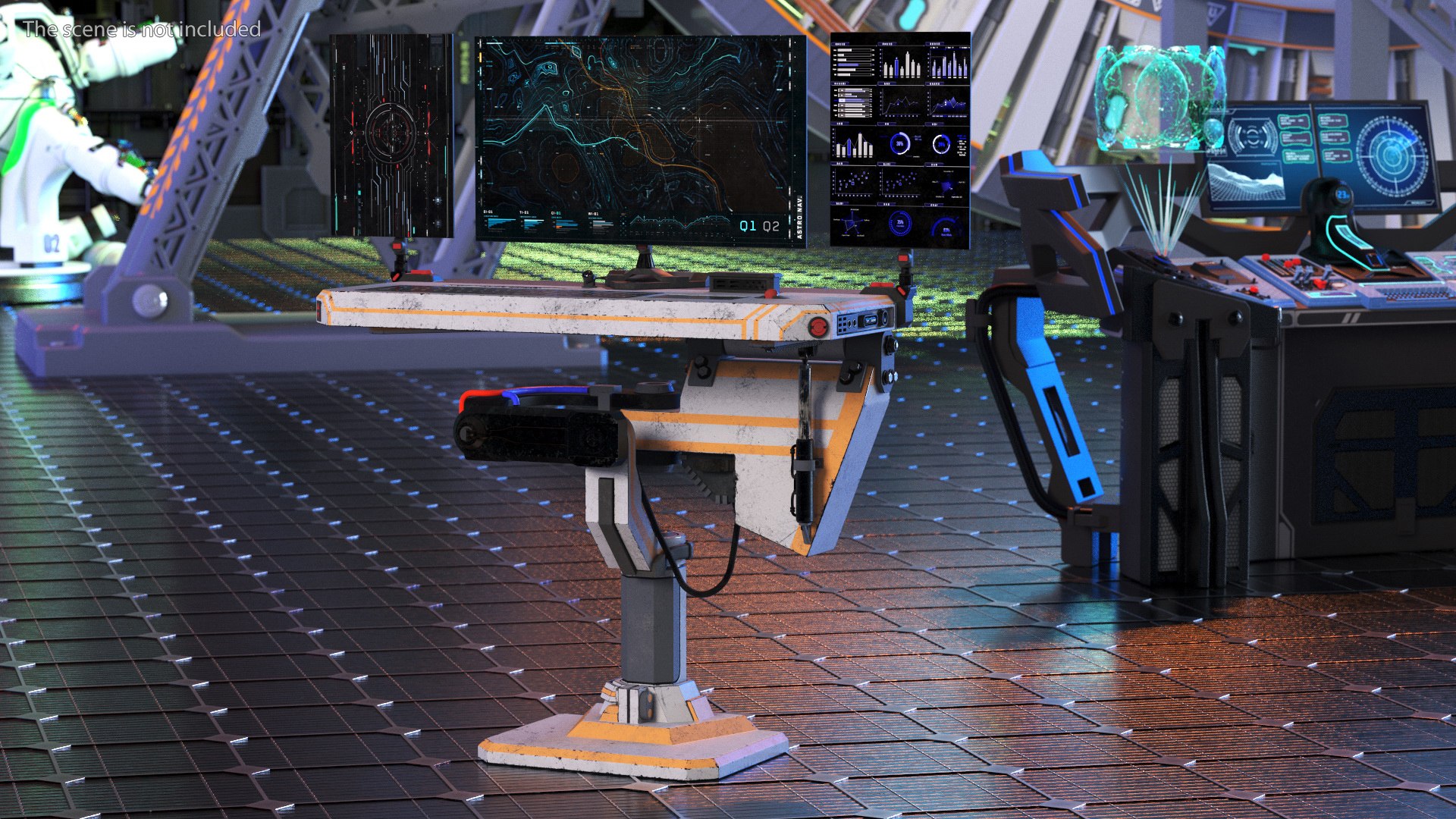 Sci-fi Three Monitor Computer 3D Model - TurboSquid 2136697