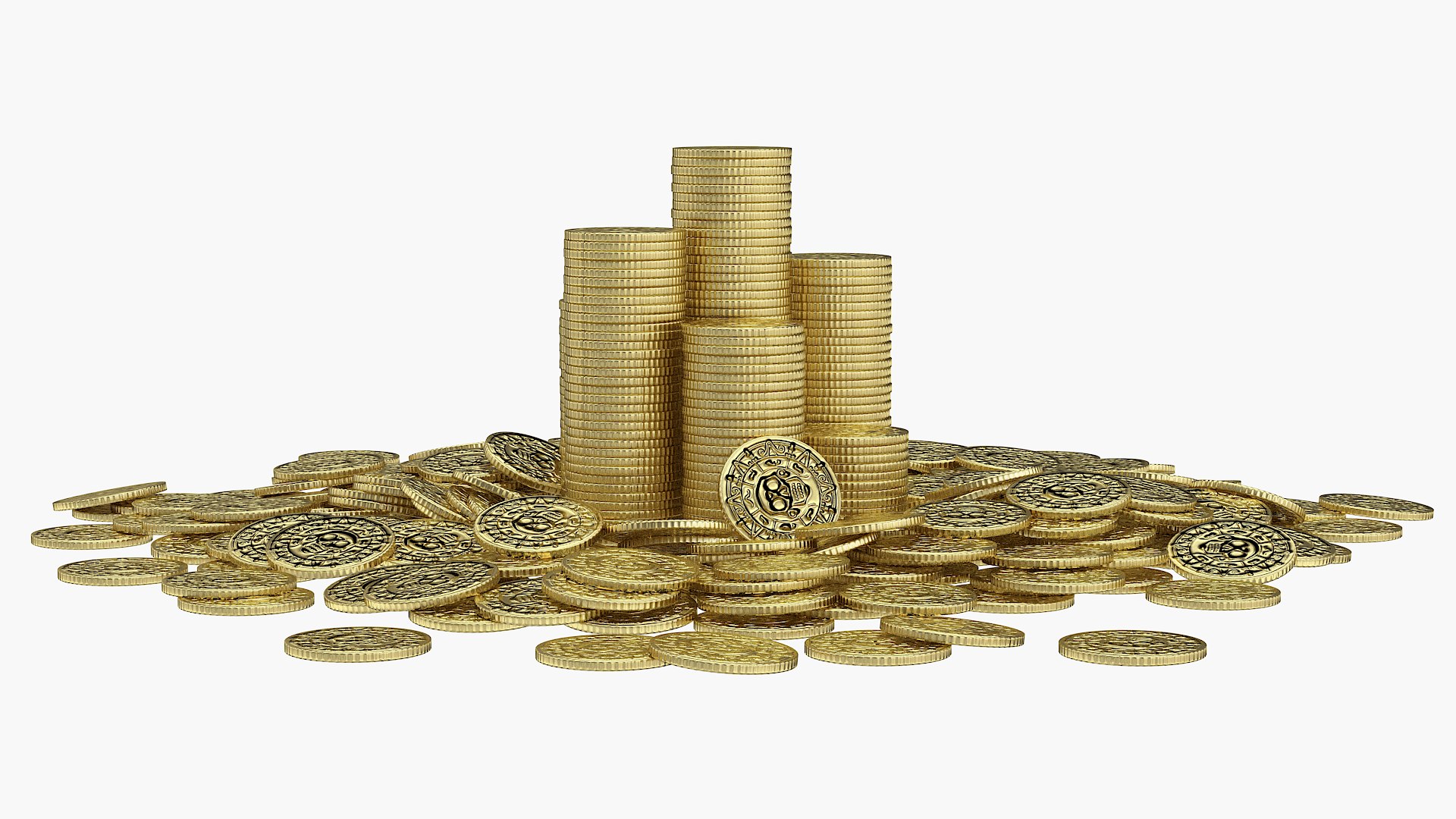 3D Pirate Coin Pile - TurboSquid 1641397