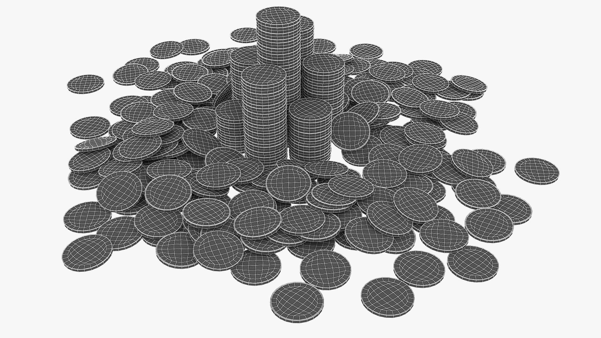 3D Pirate Coin Pile - TurboSquid 1641397