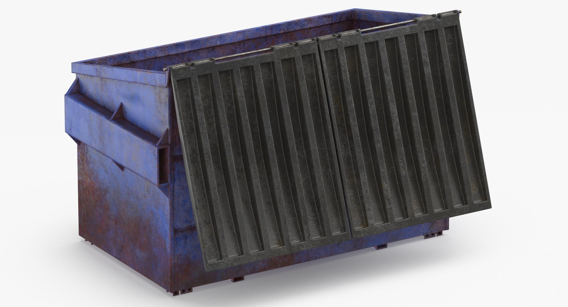 Front Load Dumpster Clean and Dirty, Open and Closed 3D model ...