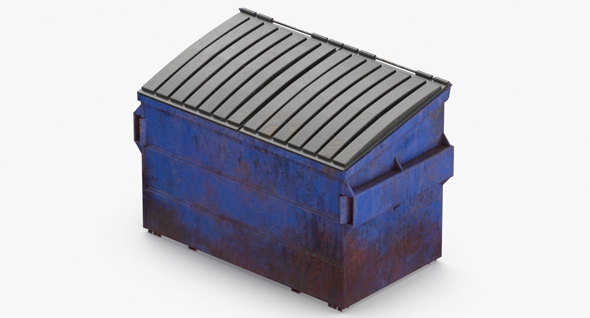 Front Load Dumpster Clean and Dirty, Open and Closed 3D model ...