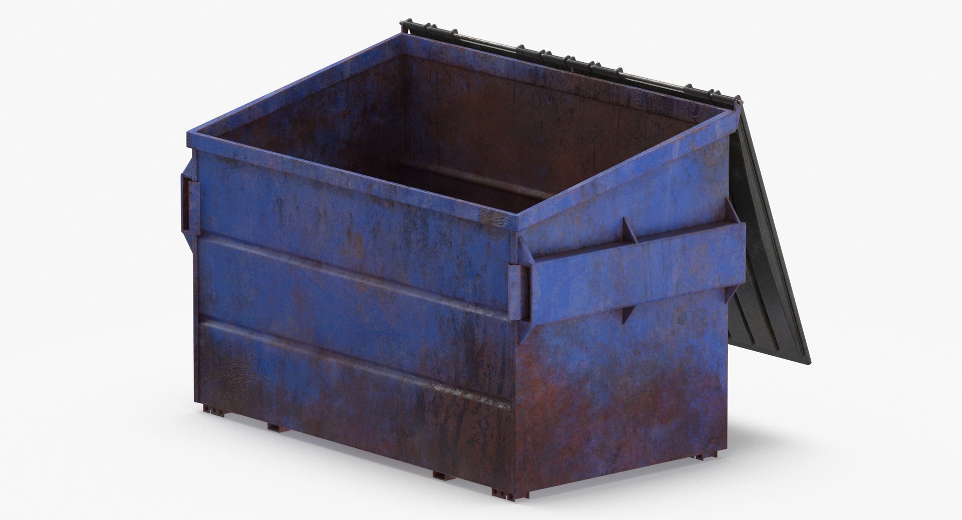 Front Load Dumpster Clean and Dirty, Open and Closed 3D model ...