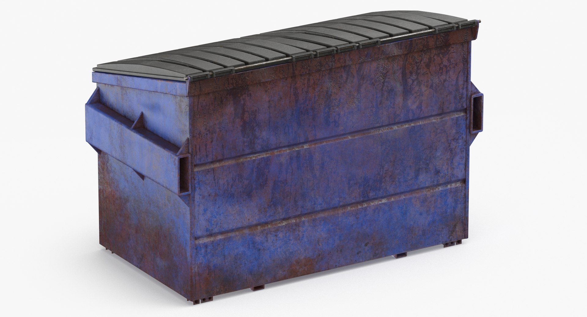 Front Load Dumpster Clean and Dirty, Open and Closed 3D model ...
