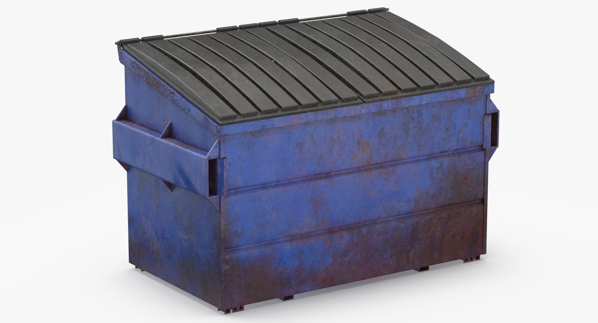 Front Load Dumpster Clean and Dirty, Open and Closed 3D model ...