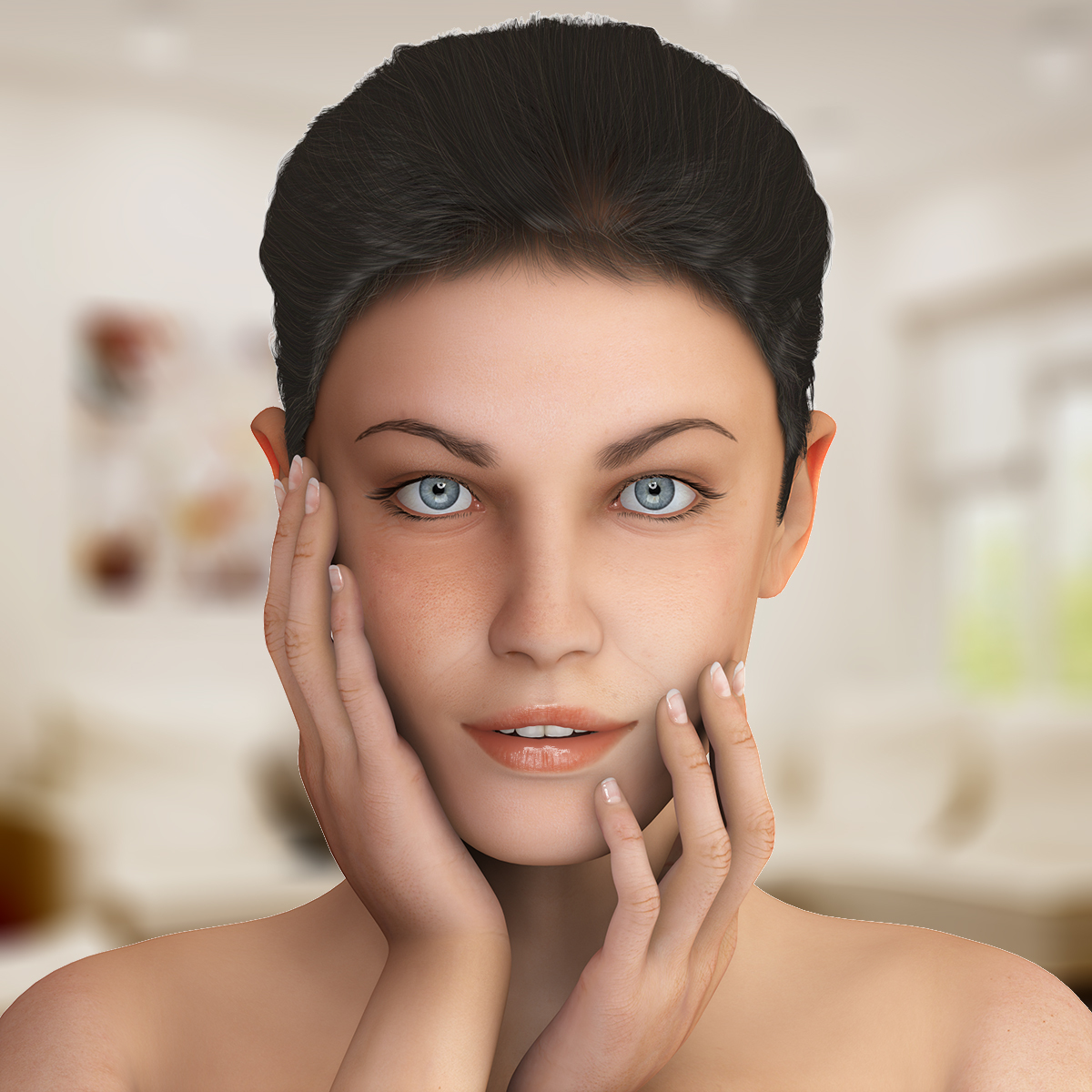 jane realistic female woman 3d max