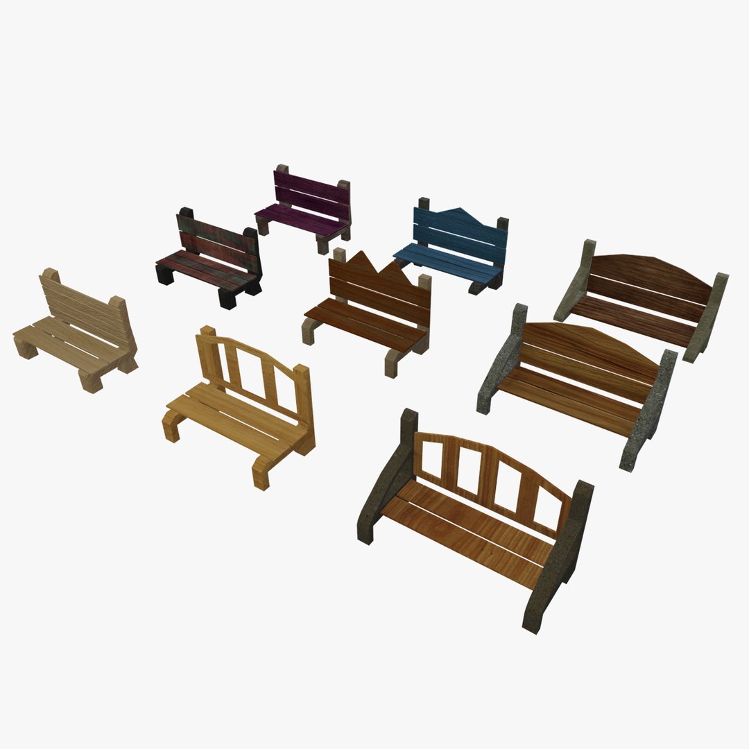 PACK LOWPOLY BENCHES 3D model - TurboSquid 1976870