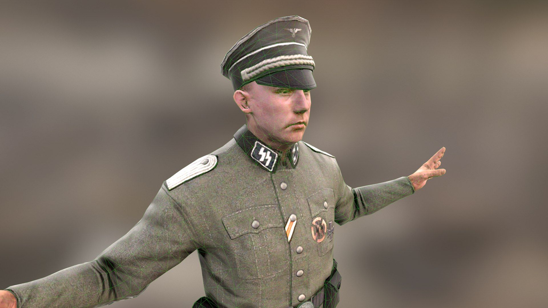 Ready German Officer Games 3D - TurboSquid 1559829
