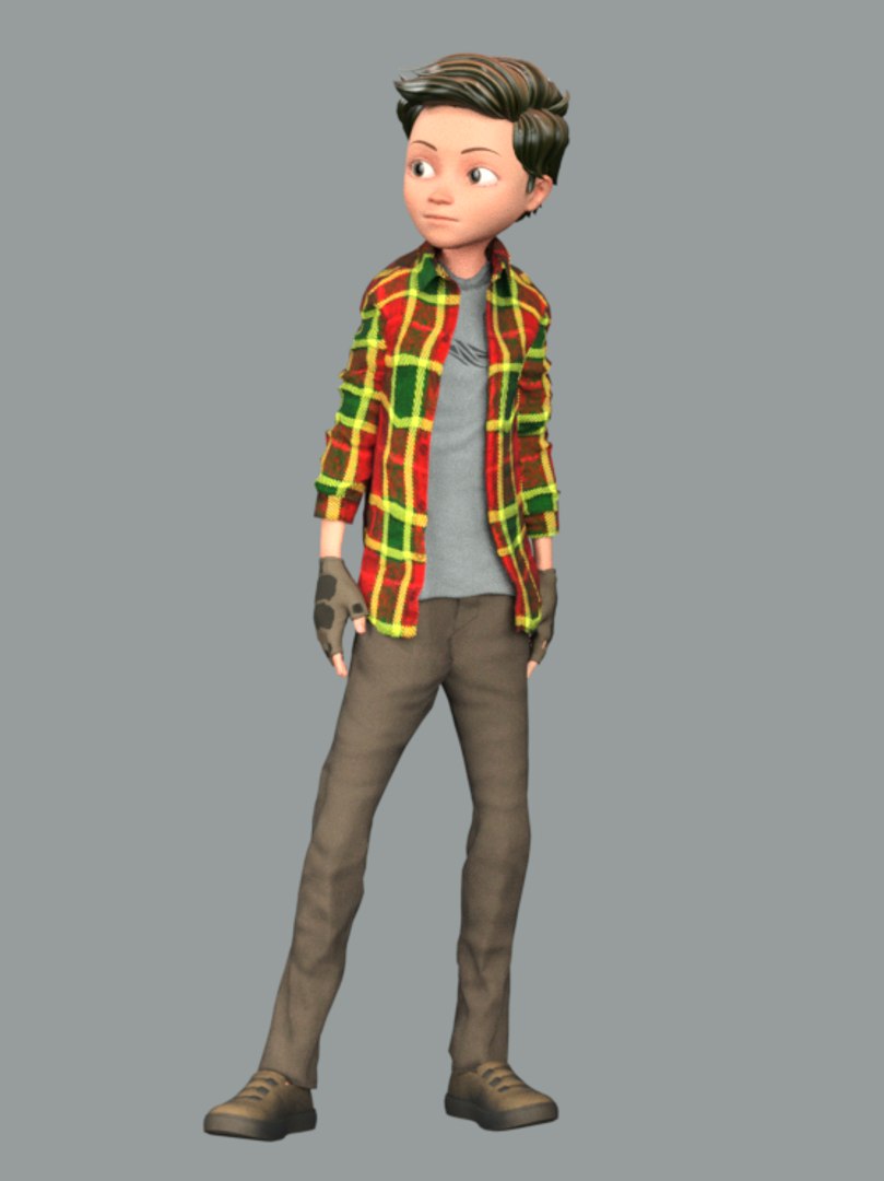 3D Model Cartoon Rigged Toon Little Boy-Jon Character 3D Model ...