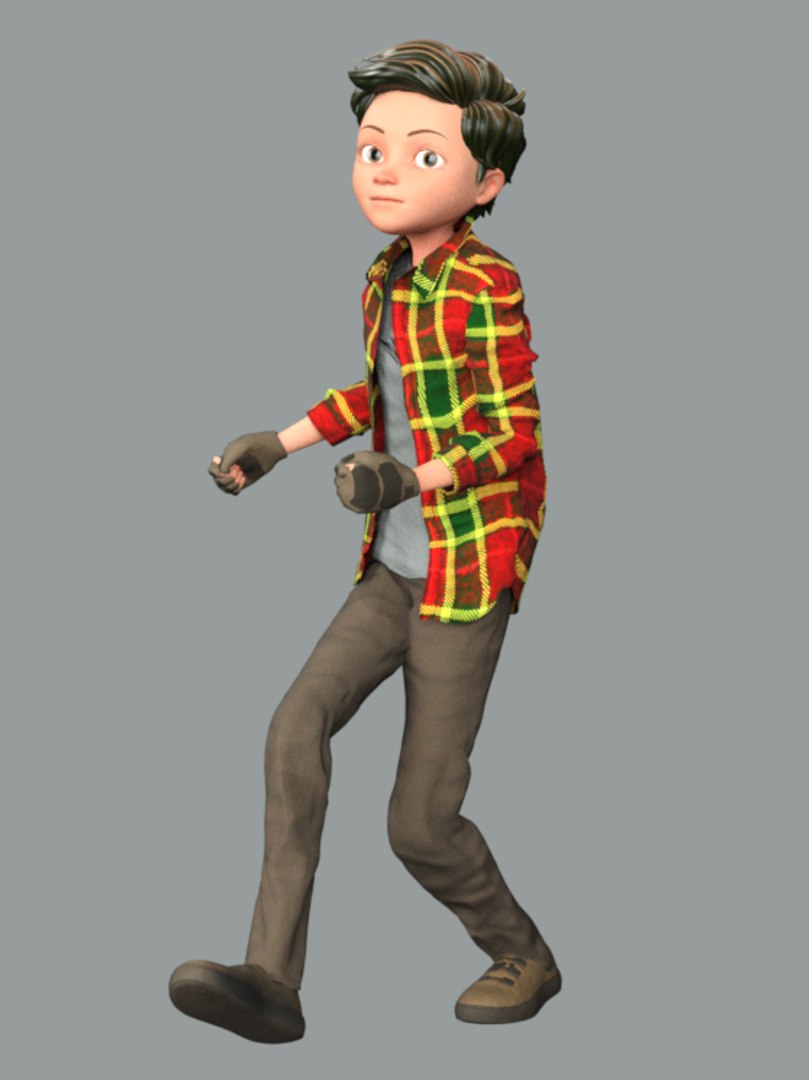 3D Model Cartoon Rigged Toon Little Boy-Jon Character 3D Model ...