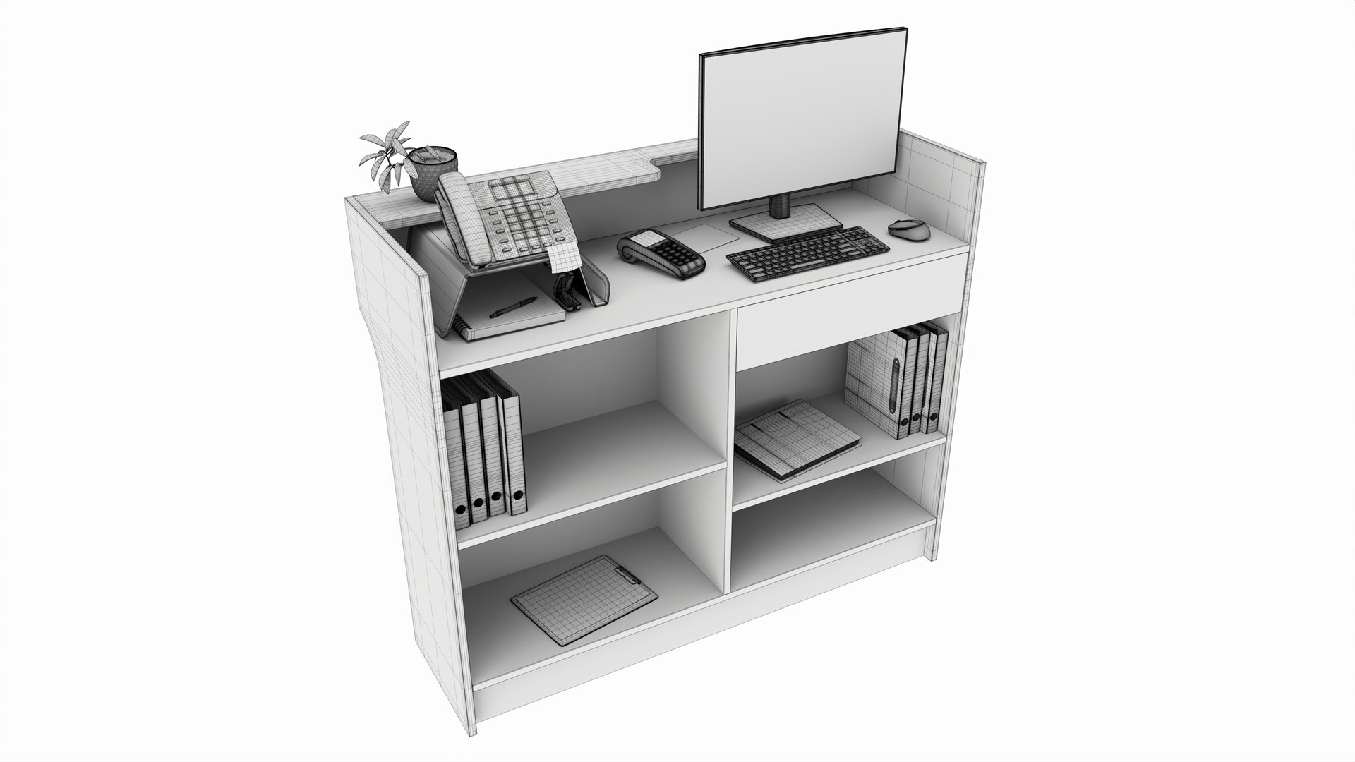 Store Register Checkout Counter Large 3D Model - TurboSquid 2226289