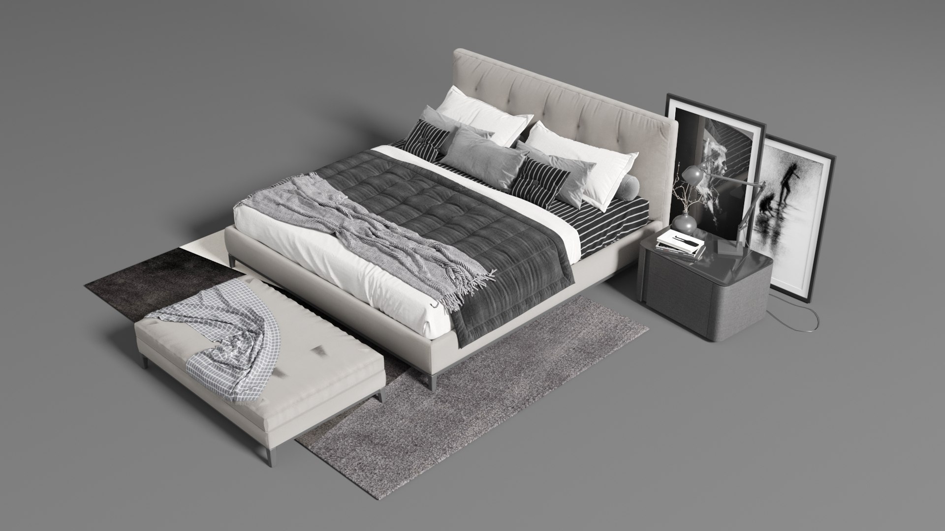 Andersen Bed - Contemporary Bedroom Set 2 3D Model - TurboSquid 2081040