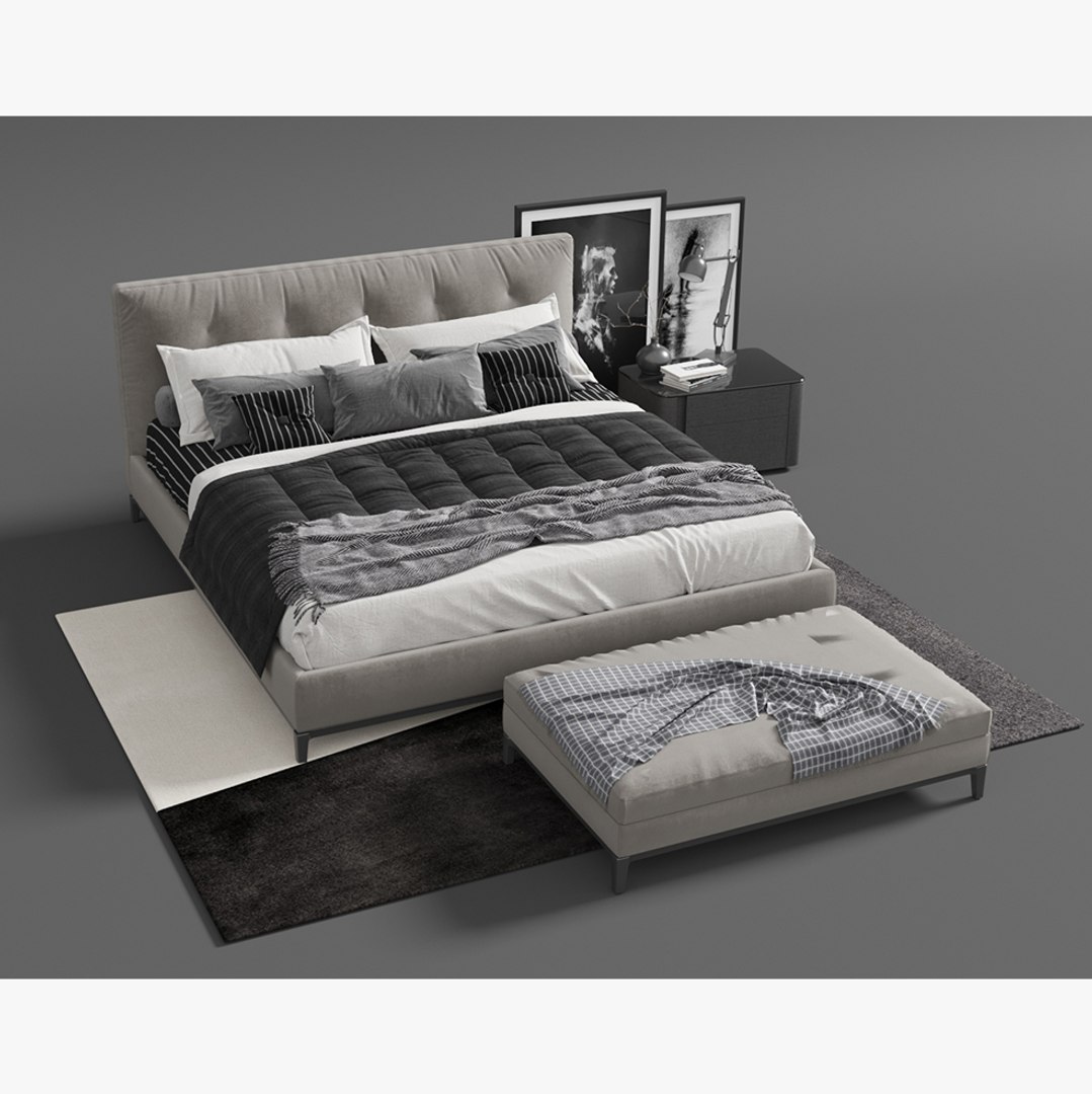 Andersen Bed - Contemporary Bedroom Set 2 3D Model - TurboSquid 2081040