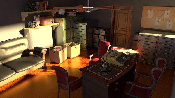 modelo 3d oficina de detectives - TurboSquid 2187941