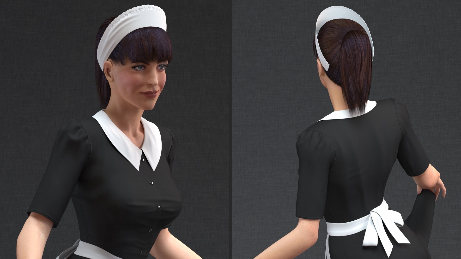Maid curtsy model - TurboSquid 1615465