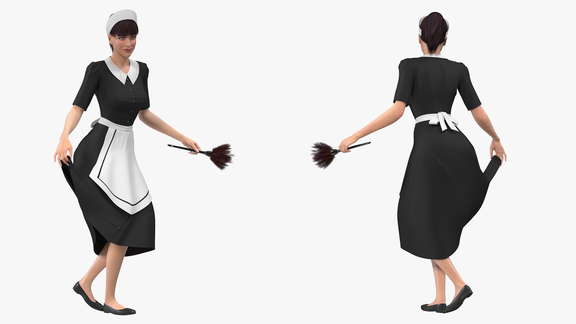 Maid curtsy model - TurboSquid 1615465