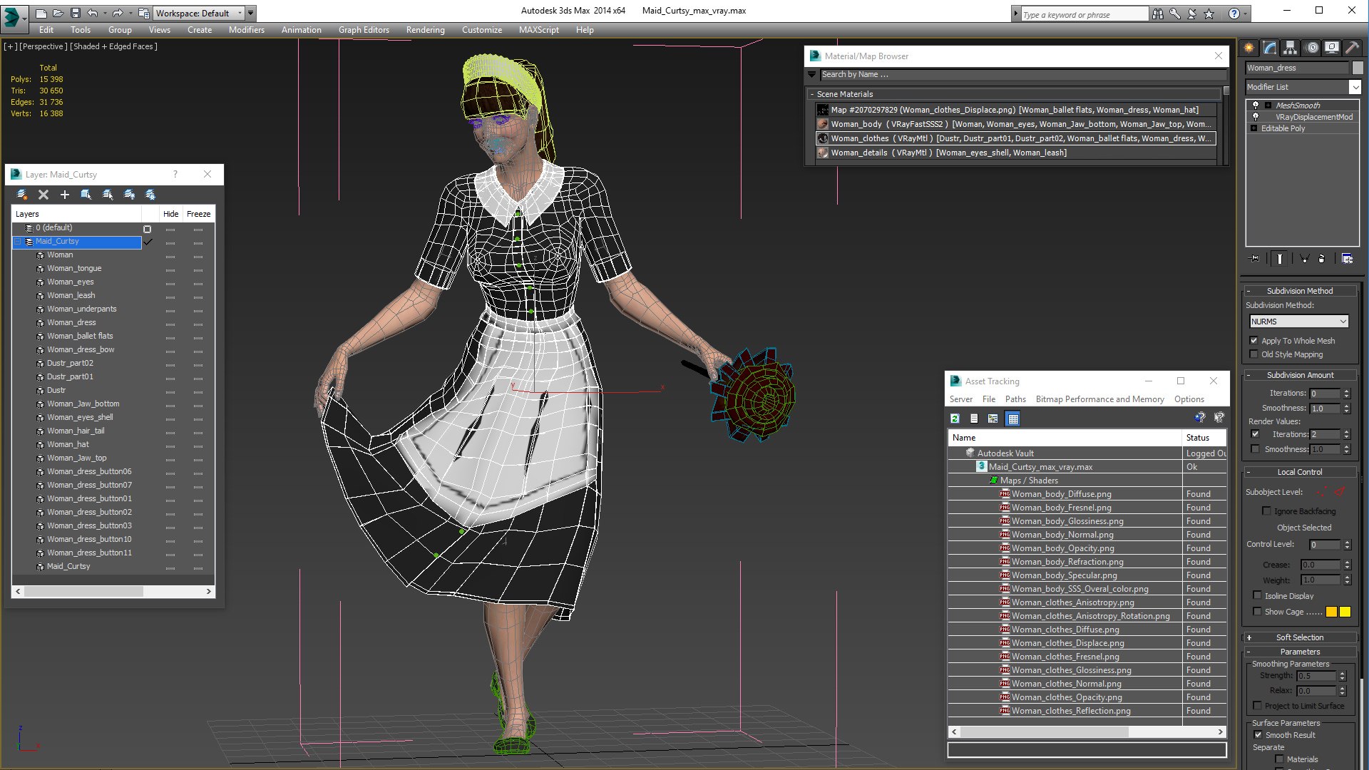 Maid curtsy model - TurboSquid 1615465