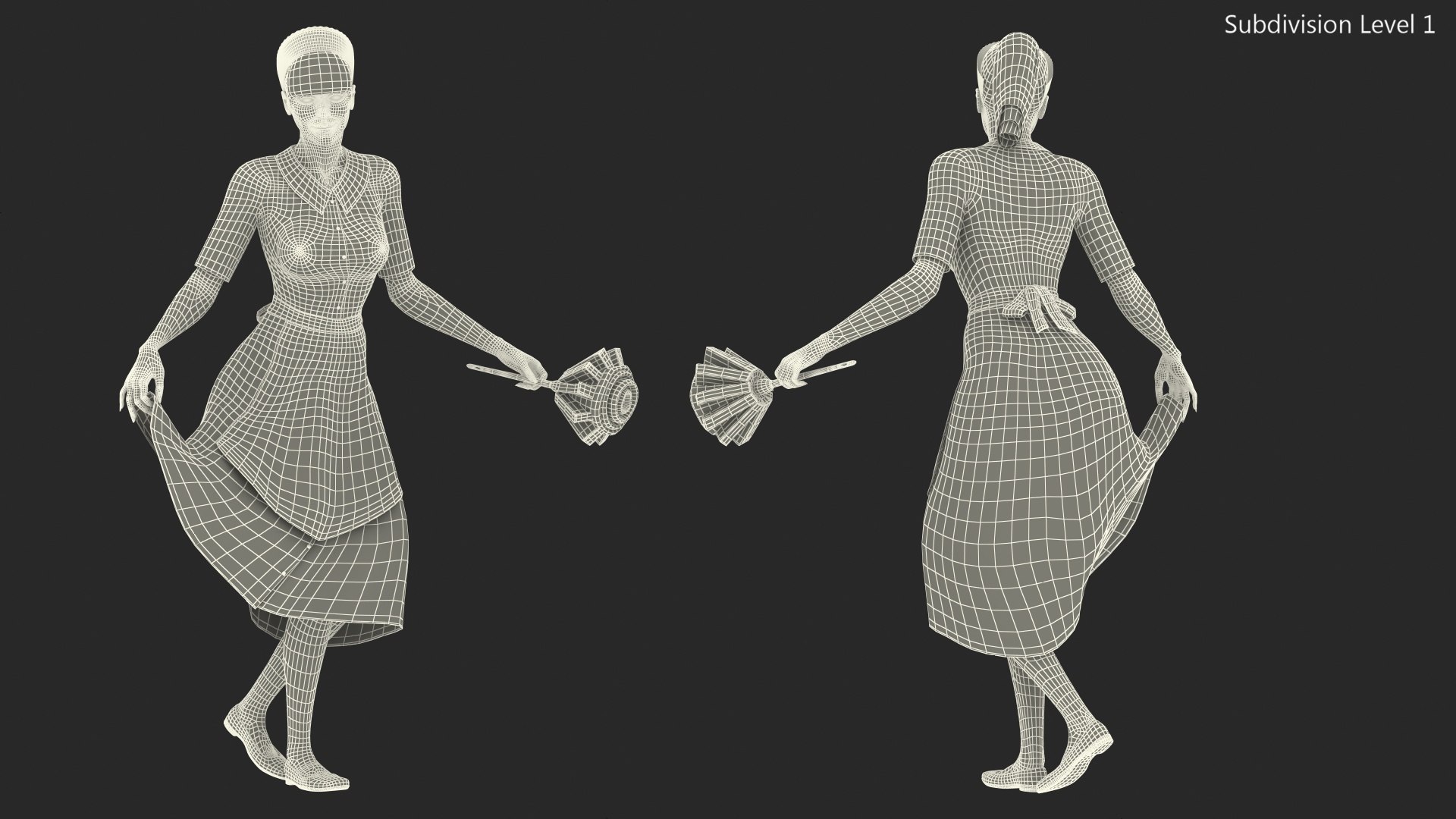 Maid curtsy model - TurboSquid 1615465