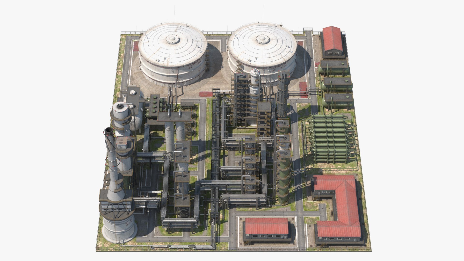 Weathered Oil Refinery Model - TurboSquid 2319951