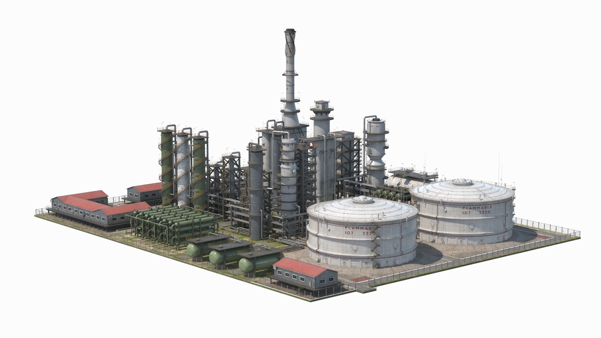 Weathered Oil Refinery Model - TurboSquid 2319951