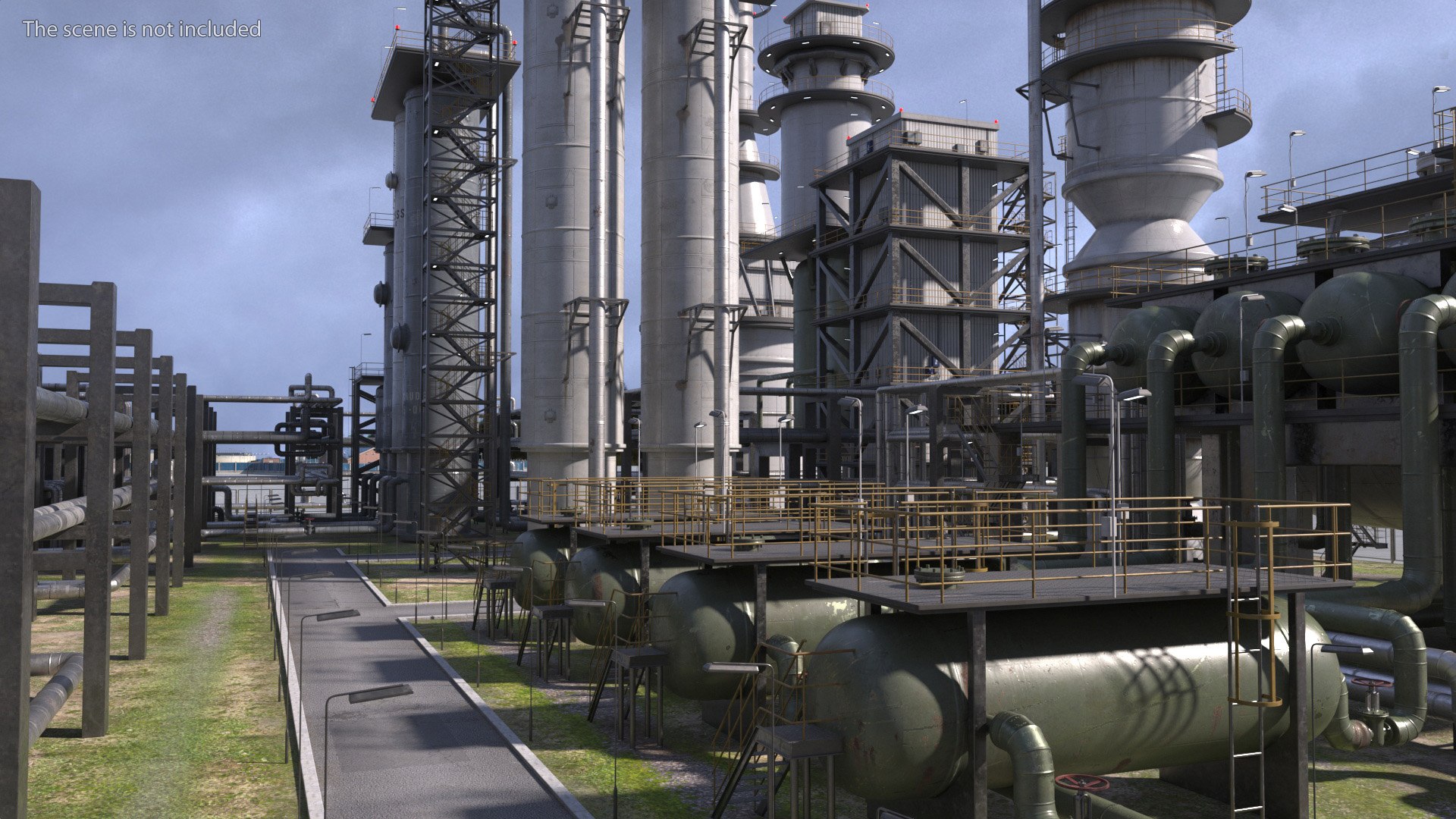Weathered Oil Refinery Model - TurboSquid 2319951