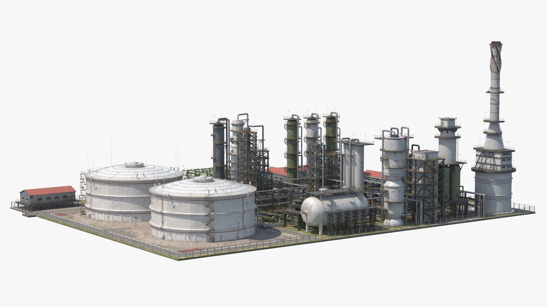 Weathered Oil Refinery Model - TurboSquid 2319951