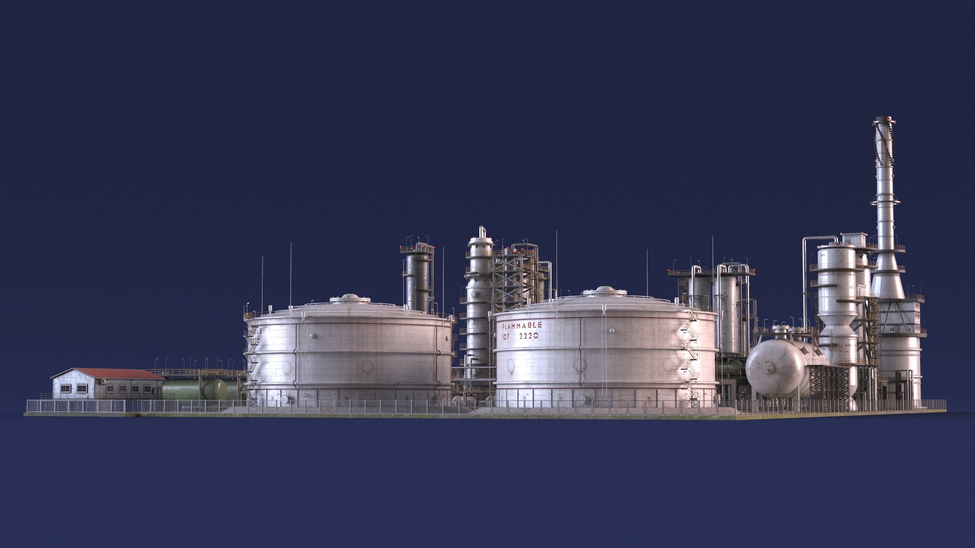 Weathered Oil Refinery Model - TurboSquid 2319951